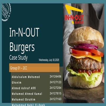 In-N-Out Burger - Case study for marketing | PPTX