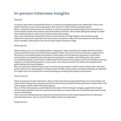 In-person Interview Insights | PDF | Social Networking | Internet