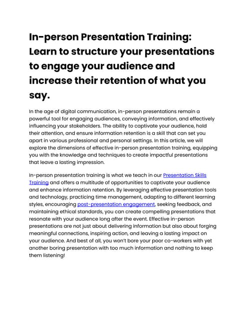 Interactive Presentation Ideas to Engage Your Audience | PDF