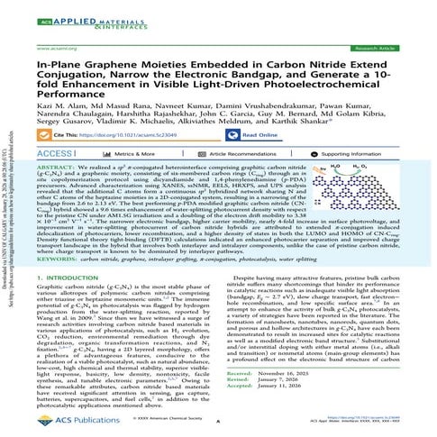 In-Plane Graphene Moieties Embedded in Carbon Nitride Extend ...