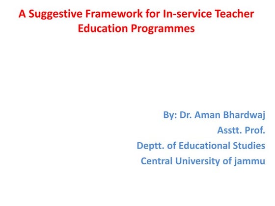 Pre service & in-service teacher education | PPTX