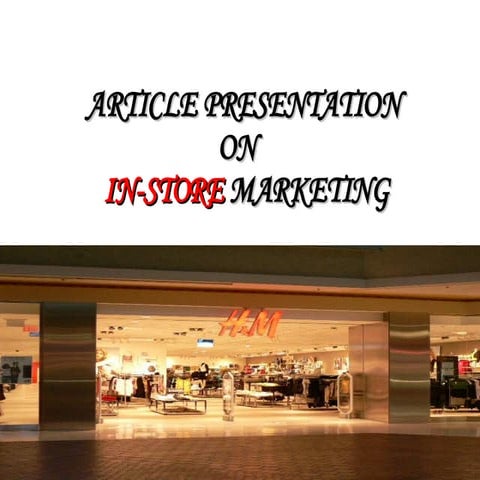 In store Marketing | PPT