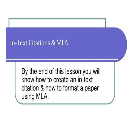 In-Text Citations & MLA | PPT