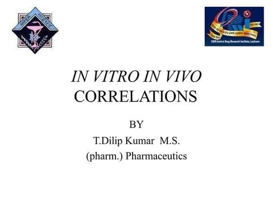 In Vitro In Vivo Correlation Pptx
