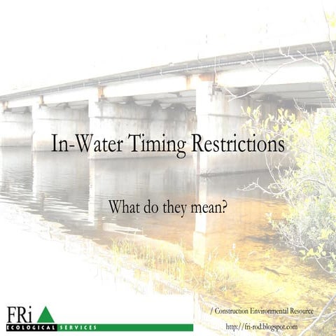 In Water Timing Restrictions | PPT