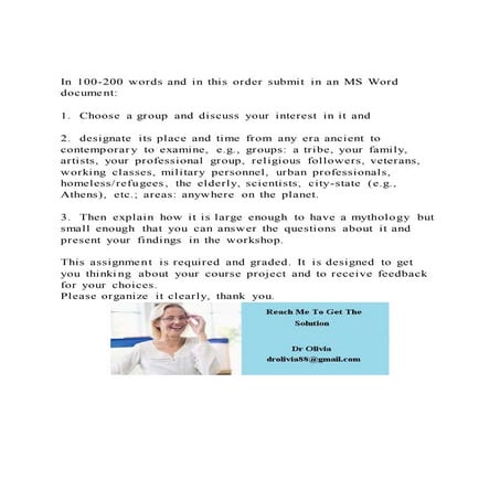 In 100-200 words and in this order submit in an MS Word document | PDF