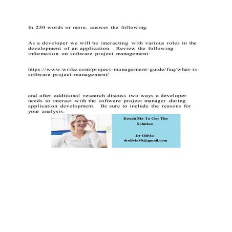 In 250 words or more, answer the following.as a developer we w | DOCX