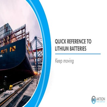 Quick Reference To Lithium Batteries | PPT