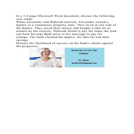 In a 1-2 page Microsoft Word document, discuss the following case st.docx