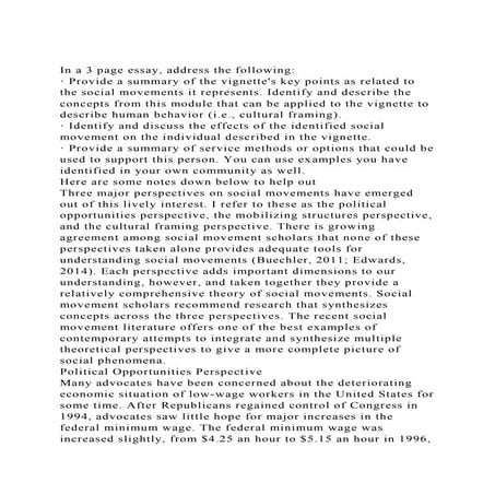 In a 3 page essay, address the following· Provide a summary of .docx