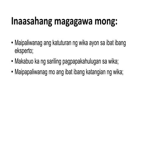 Inaasahang magagawa monvvvvgccx ccv.ccpptx | PPT