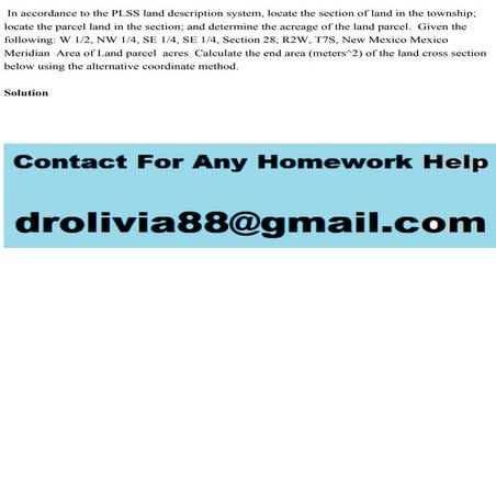 In accordance to the PLSS land description system, locate the section.pdf