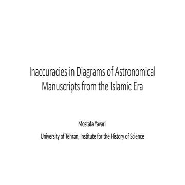 Inaccuracies in Diagrams of Astronomical Manuscripts from the Islamic ...