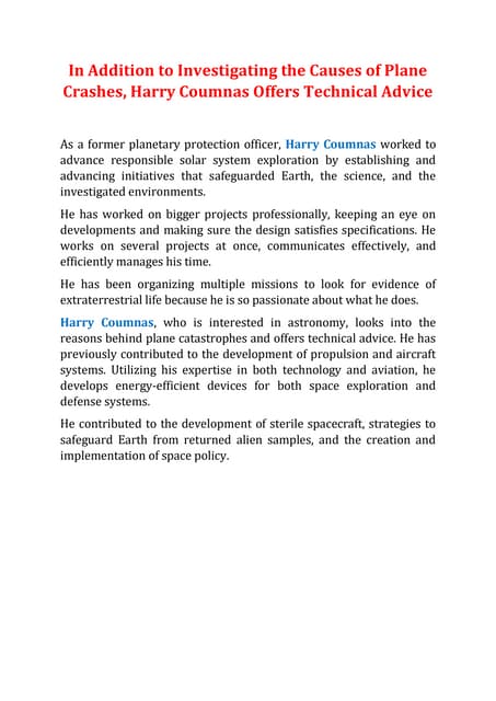 Harry Coumnas Uses Systems Engineering Knowledge to Solve Difficult ...