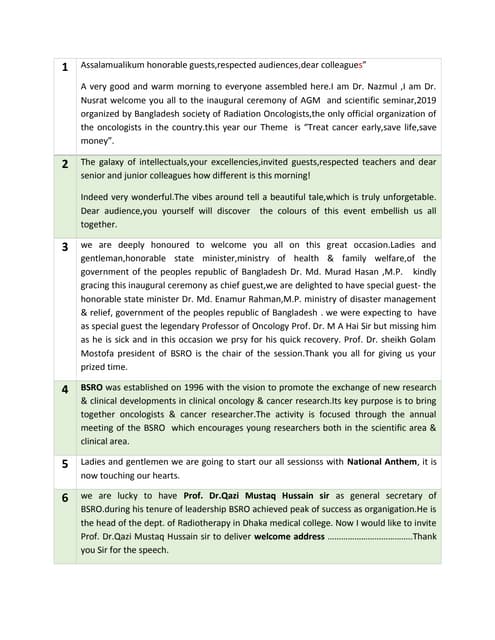 Freshers day anchoring script | PDF