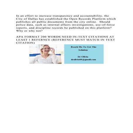 In an effort to increase transparency and accountability, the City o.docx