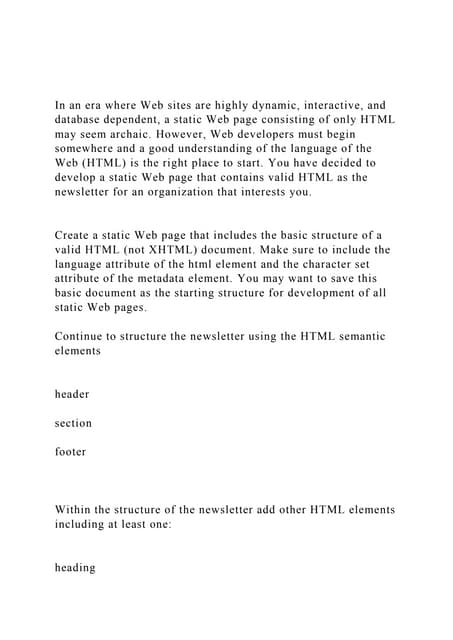 In An Era Where Web Sites Are Highly Dynamic Interactive And Ddocx