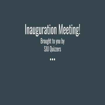 Inauguration Meeting Quiz 2023 | PPTX