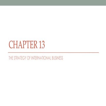 INB 372 chapter HE STRATEGY OF INTERNATIONAL BUSINESS | PPT