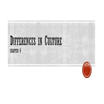 Differences in Culture - Society refers to a group of people who share ...
