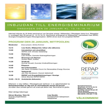 Inbjudan energiseminarium 110126 | PDF