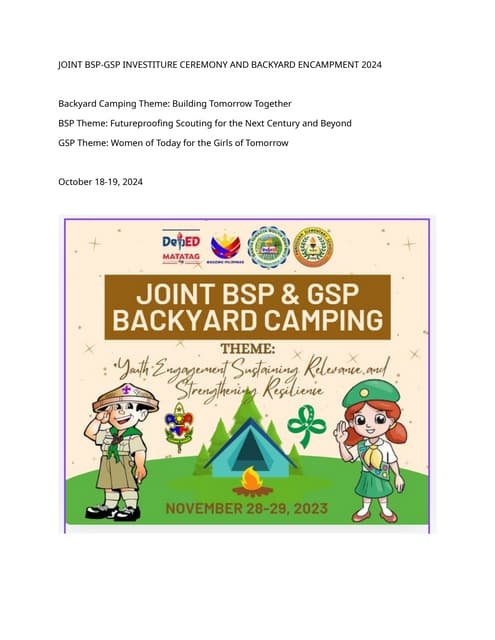 Memorandum for bsp and gsp joint encampment | DOCX
