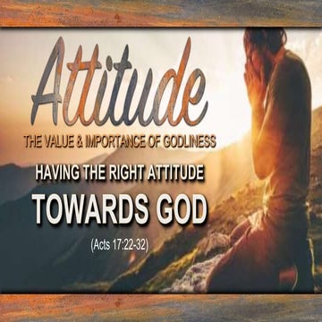 Having the Right attitude towards God powerpoint | PPTX