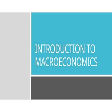 INTRODUCTION TO MACROECONOMICS Social Studies | PPTX