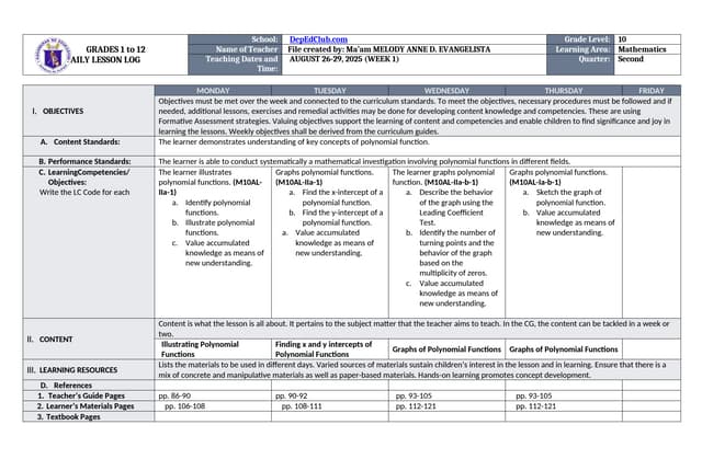 Grade 10_Math-Lesson 2-3 Graphs of Polynomial Functions .pptx