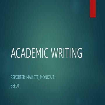 Introduction to Academic writing | PPTX