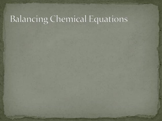 Balancing chemical equation grade 10 notes | PPT | Chemistry | Science