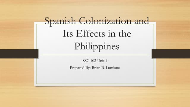 Spanish Colonization in the Philippines | PPTX