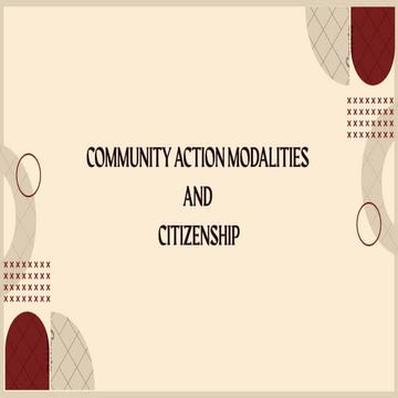 Community action modalities and Citizenship | PDF