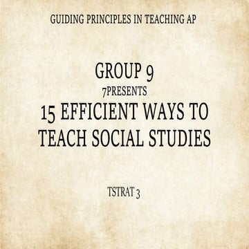 15 efficient ways to teach social studies | PPTX