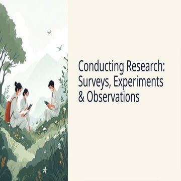 conducting research: surveys, experiments and observation | PPTX