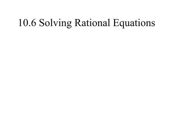 Solving Fractional Equations Quadratic Ppt