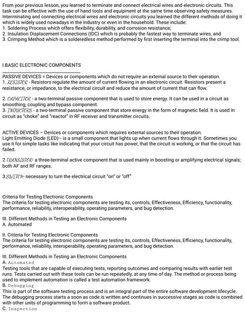 Testing strategies for electronic components | PPTX | Consumer ...