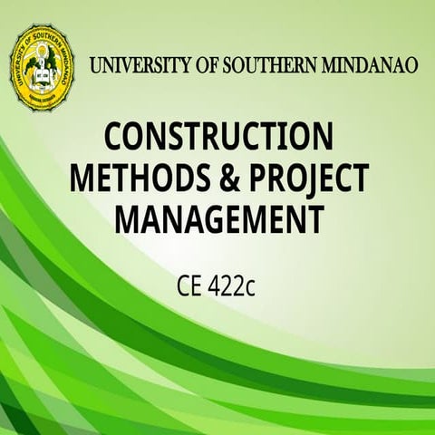 CMPM Construction methods and project management | PPT