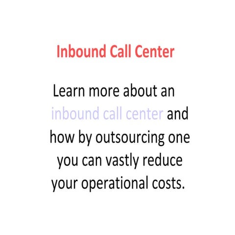 Inbound And Outbound Call Center Services | PDF