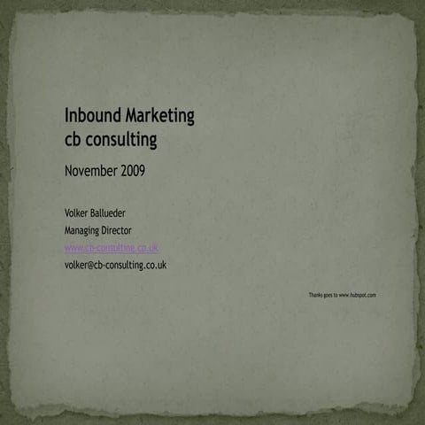 Inbound Marketing cb Consulting | PDF