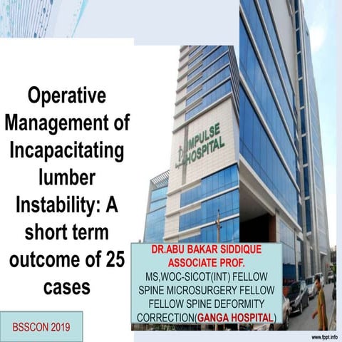 Incapacitating spinal instability | PPTX