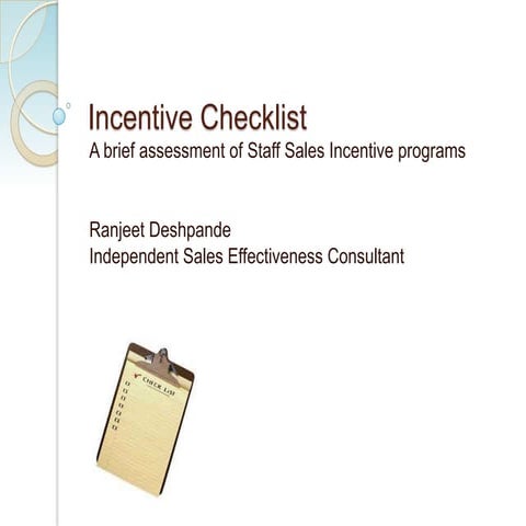 Incentive checklist | PPTX