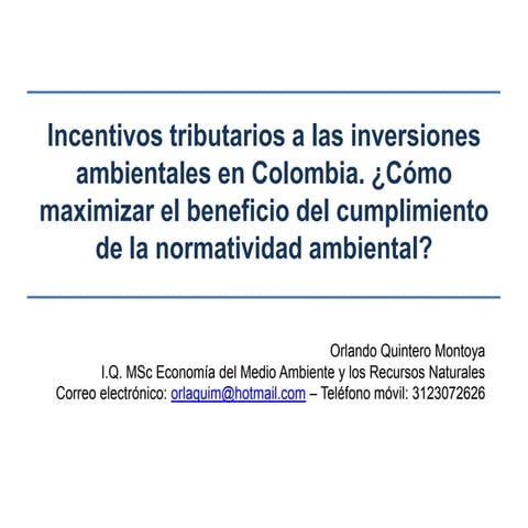 Incentivos Tributarios | PPTX
