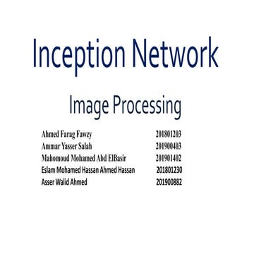 Inception V3 Image Processing .pptx | 3-D Graphics | Computer Software and Applications