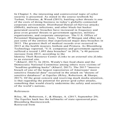 In Chapter 5, the interesting and controversial topic of cyber secur.docx