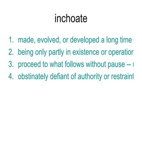 Inchoate Multiple Choice | PPT