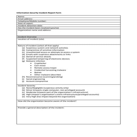 Incident report-final | PDF | Free Download