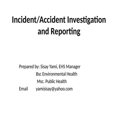 Incident reporting | ODP