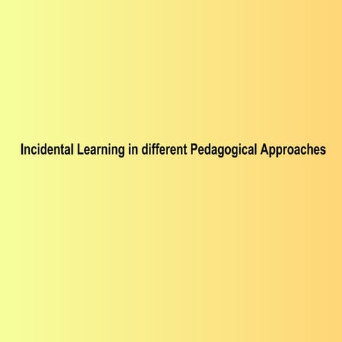 IncidentalLearning in the social work program | PPT
