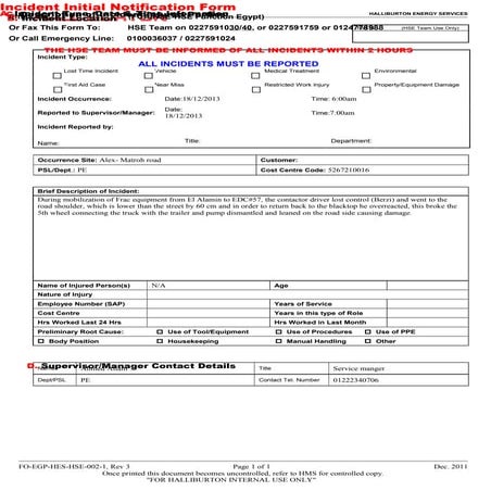 Incident initial notification form (2) | DOC